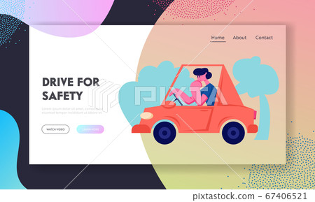 Driver Riding Auto Website Landing Page, City... - Stock Illustration ...
