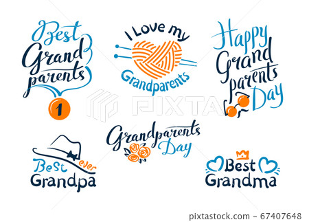 Set Happy Grandparents Day Emblems, Labels,... - Stock Illustration ...