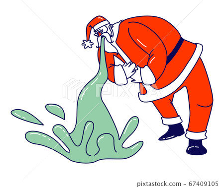 Sick Santa Claus Puke Suffering of Food... - Stock Illustration ...