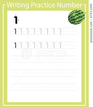 Writing practice number one - Stock Illustration [67411095] - PIXTA