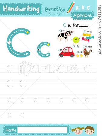 Letter C uppercase and lowercase tracing... - Stock Illustration ...