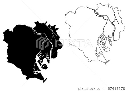 Special wards of Tokyo City (State of Japan, - Stock Illustration ...