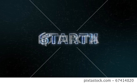 START!! Message material floating in virtual space - Stock Illustration ...