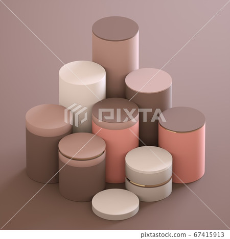 Abstract composition of powder jars 3D image - Stock Illustration ...