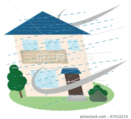 Vector illustration of houses suffering from... - Stock Illustration ...