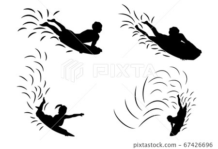 Water sports silhouette body board - Stock Illustration [67426696] - PIXTA