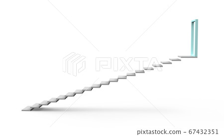 Climbing long stairs Climbing stairs aiming for... - Stock Illustration ...