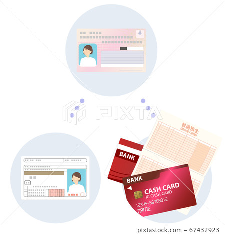 Vector illustration material of license, bank... - Stock Illustration ...