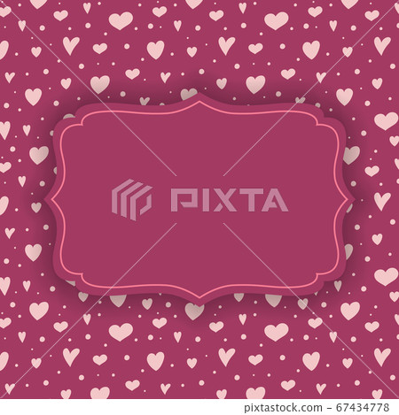 Empty greeting card layout with cute hearts.... - Stock Illustration ...