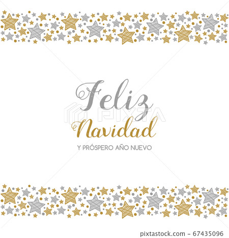 Feliz Navidad y Prospero Ano Nuevo - spanish... - Stock Illustration ...