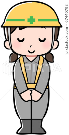 Worker girl (bowing) - Stock Illustration [67440798] - PIXTA