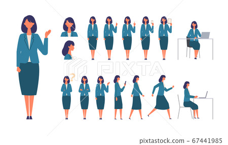 Illustrations of working women in various body... - Stock Illustration ...
