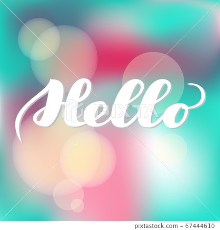 Hello. Vector hand drawn brush lettering on... - Stock Illustration ...
