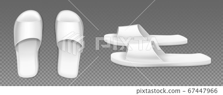 White slippers top and side view footwear for home - Stock Illustration ...