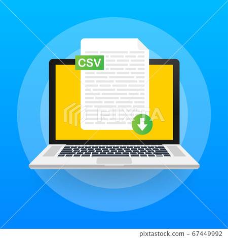 Download CSV button on laptop screen.... - Stock Illustration [67449992 ...