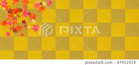 Checkered pattern and autumn leaves background... - Stock Illustration ...