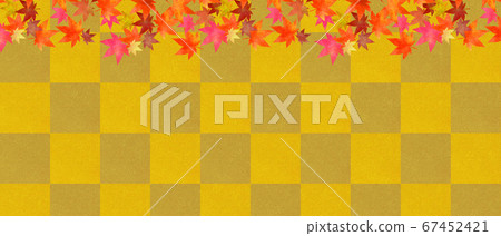 Checkered pattern and autumn leaves background... - Stock Illustration ...