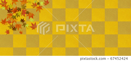 Checkered pattern and autumn leaves background... - Stock Illustration ...