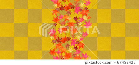 Checkered pattern and autumn leaves background... - Stock Illustration ...