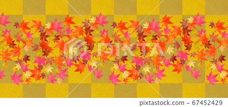 Checkered pattern and autumn leaves background... - Stock Illustration ...