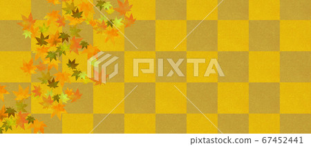 Checkered pattern and autumn leaves background... - Stock Illustration ...