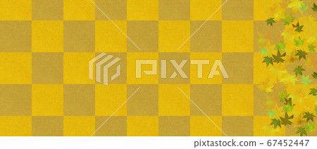 Checkered pattern and autumn leaves background... - Stock Illustration ...