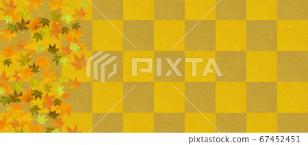 Checkered pattern and autumn leaves background... - Stock Illustration ...