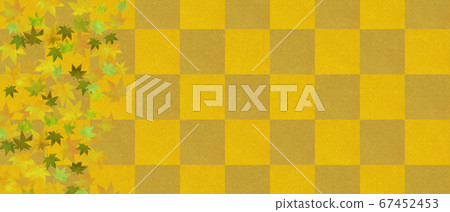 Checkered pattern and autumn leaves background... - Stock Illustration ...