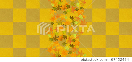 Checkered pattern and autumn leaves background... - Stock Illustration ...