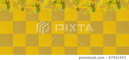 Checkered pattern and autumn leaves background... - Stock Illustration ...