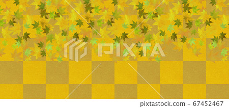 Checkered pattern and autumn leaves background... - Stock Illustration ...