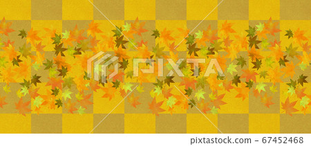 Checkered pattern and autumn leaves background... - Stock Illustration ...