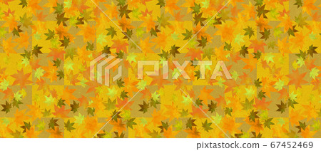 Checkered pattern and autumn leaves background... - Stock Illustration ...