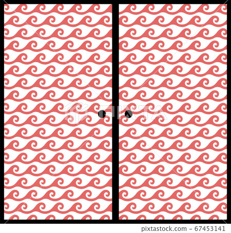 Japanese style fusuma Japanese culture Old folk... - Stock Illustration ...