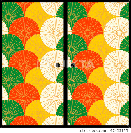 Japanese style fusuma Japanese culture Old folk... - Stock Illustration ...