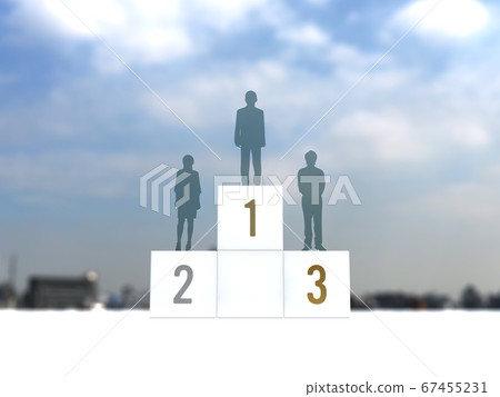 Male and female silhouettes ranked 3DCG... - Stock Illustration ...