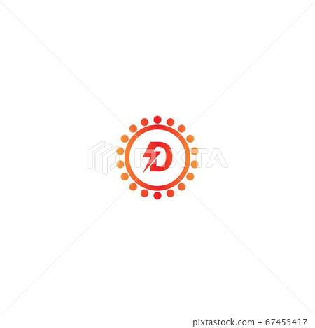 Lightning Letter D logotype gradient color - Stock Illustration ...