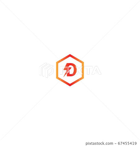 Lightning Letter D logotype gradient color-插圖素材 [67455419] - PIXTA圖庫
