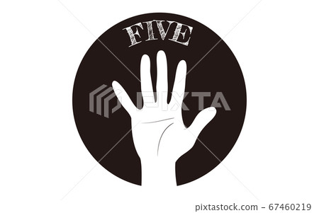 Hand sign icon, number 5, finger... - Stock Illustration [67460219] - PIXTA