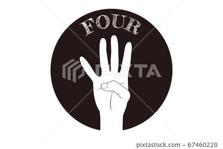 Hand sign icon, number four, finger... - Stock Illustration [67460220 ...