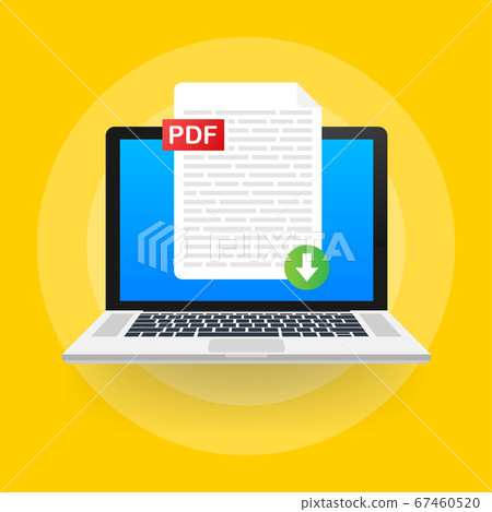 Download PDF button on laptop screen.... - Stock Illustration [67460520 ...