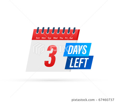 3 Days Left label on white background. Flat... - Stock Illustration ...