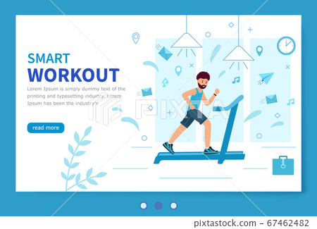 Smart workout. Template of the landing page. A... - Stock Illustration ...