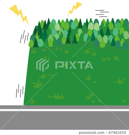 Illustration of a rumbling sign of a landslide - Stock Illustration ...