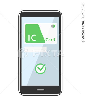 Illustration of IC card payment by smartphone - Stock Illustration ...