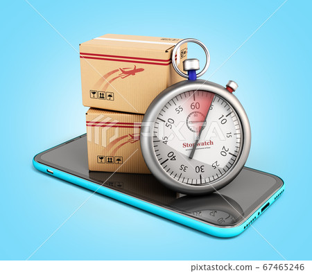 concept of fast delivery and parcel tracking boxes-插圖素材 [67465246 ...