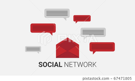 Online Chat Message Icons Over Gray Background,... - Stock Illustration ...