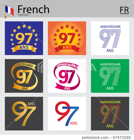 French set of number 97 templates - Stock Illustration [67472080] - PIXTA