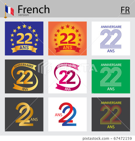 French set of number 22 templates - Stock Illustration [67472159] - PIXTA