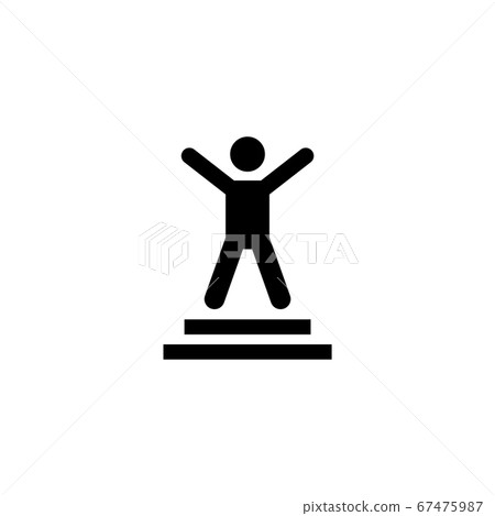 Winner Businessman with Hands Raised Up. Flat - Stock Illustration ...